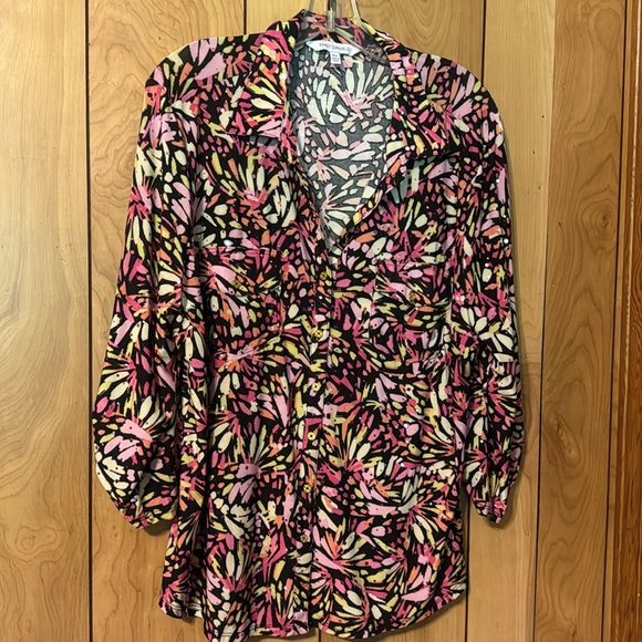 Emily Daniels | Tops | Emily Daniels Pink Floral With Sequins Nwot Xl ...
